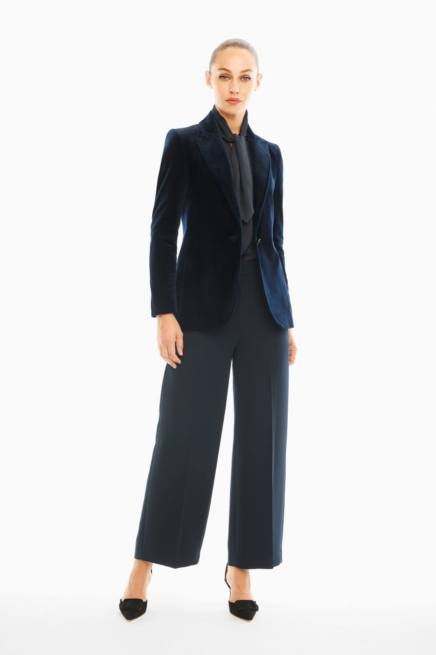 Jamie Navy Velvet Blazer